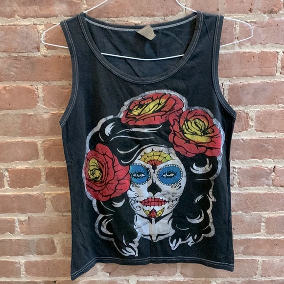 Tops | La Catrina Hand Painted Tank Top Never Worn Or Washed | Poshmark